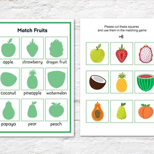 Fruits Sorting Busy Book Printable, Fruits and Vegetables Busy Book ...