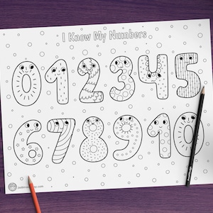 Cute Numbers Coloring Page, Color the Numbers 0 to 10 Coloring Page ...