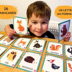 Forest Animals Flashcards Pdf, Woodland Animals Flash Cards Printable ...