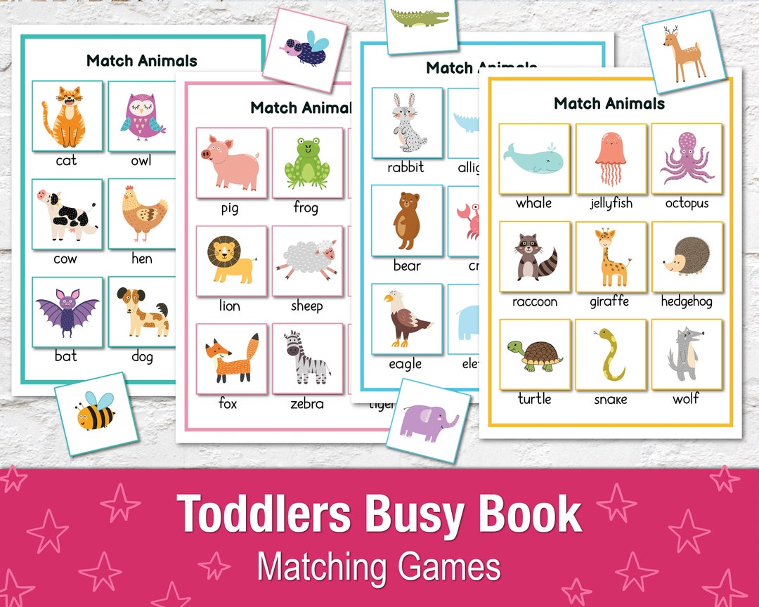 Toddler Busy Book Printable Pdf Busy Binder, Quiet Book, Matching Game ...