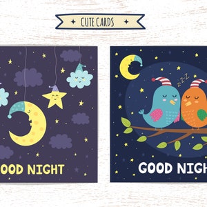 Good Night Clipart and Digital Paper - Sweet Dreams Seamless Patterns ...