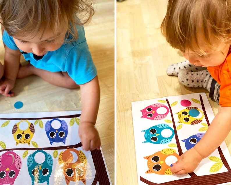 Match the Owl Colors Worksheet, Busy Book Pages, Toddler Busy Book ...