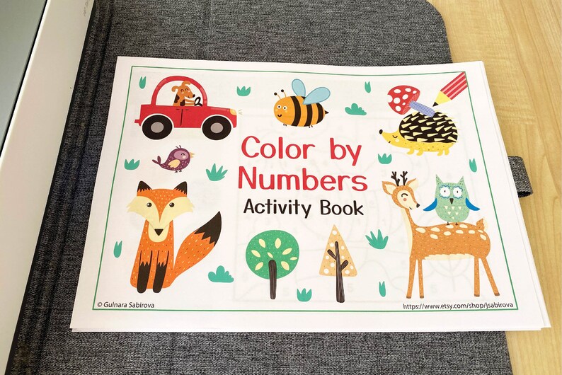 Color by Number Worksheets PDF Coloring Book for Kids | Etsy