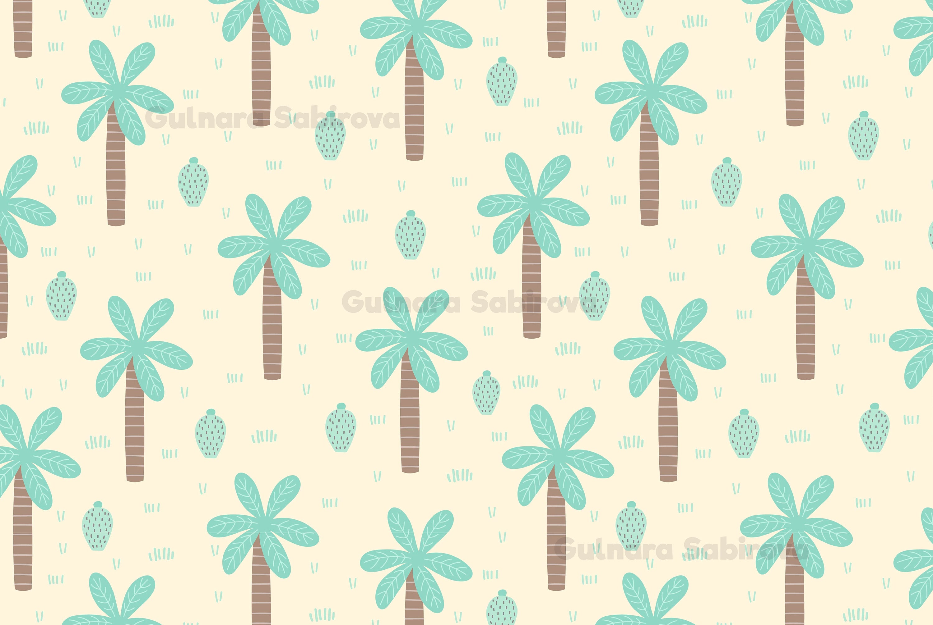 Dinosaur Digital Paper, Clipart - Cute Dinos Seamless Patterns, Nursery ...