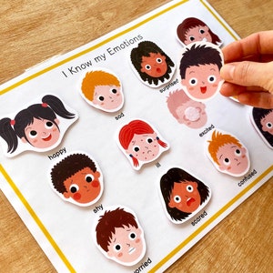 Emotions Busy Book Worksheet, Emotions Matching Page for Toddlers, I ...