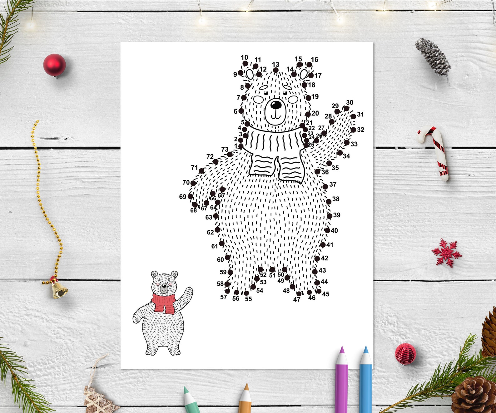 Christmas Dot to Dot Book for Kids PDF 5 Printable Activity | Etsy