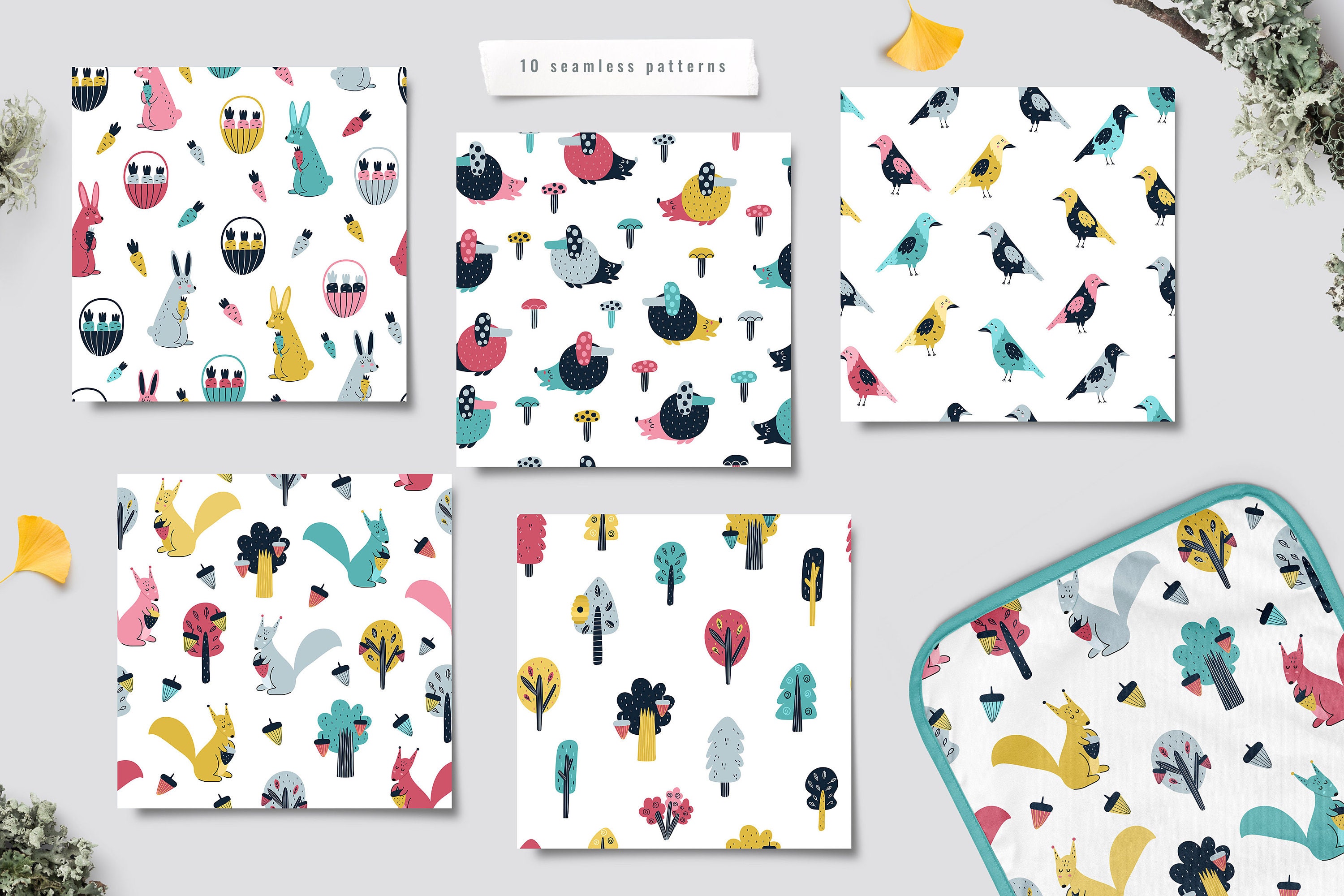 Woodland Clipart Digital Paper, Forest Animals Clipart Png, Nursery ...