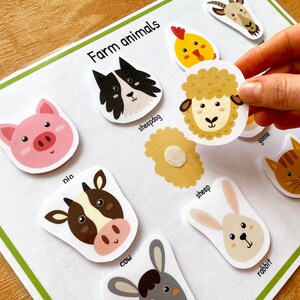 Farm Animals Busy Book Page, Farm Animals Matching Game Worksheet for ...