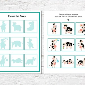 Toddler Busy Book PDF, Matching Games for Kids, Animals Quiet Book ...