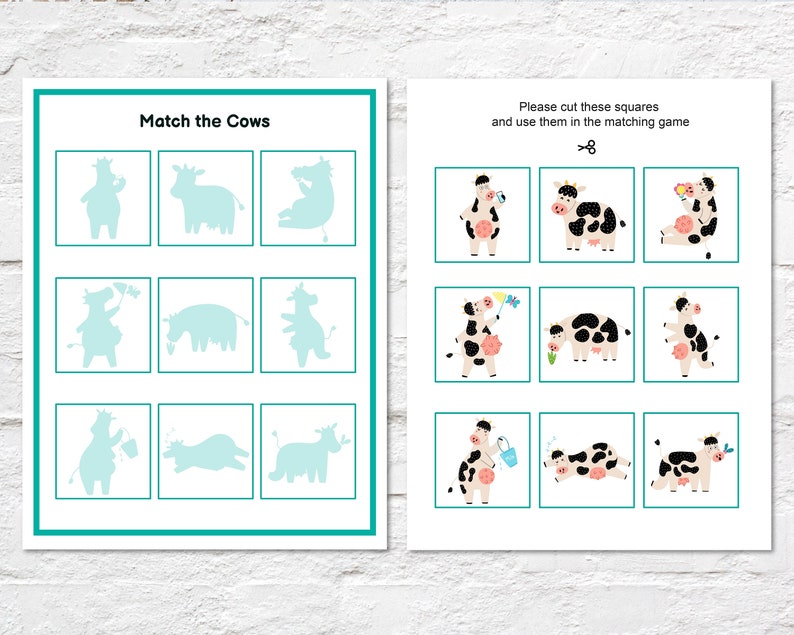 Toddler Busy Book PDF Matching Games for Kids Animals Quiet | Etsy