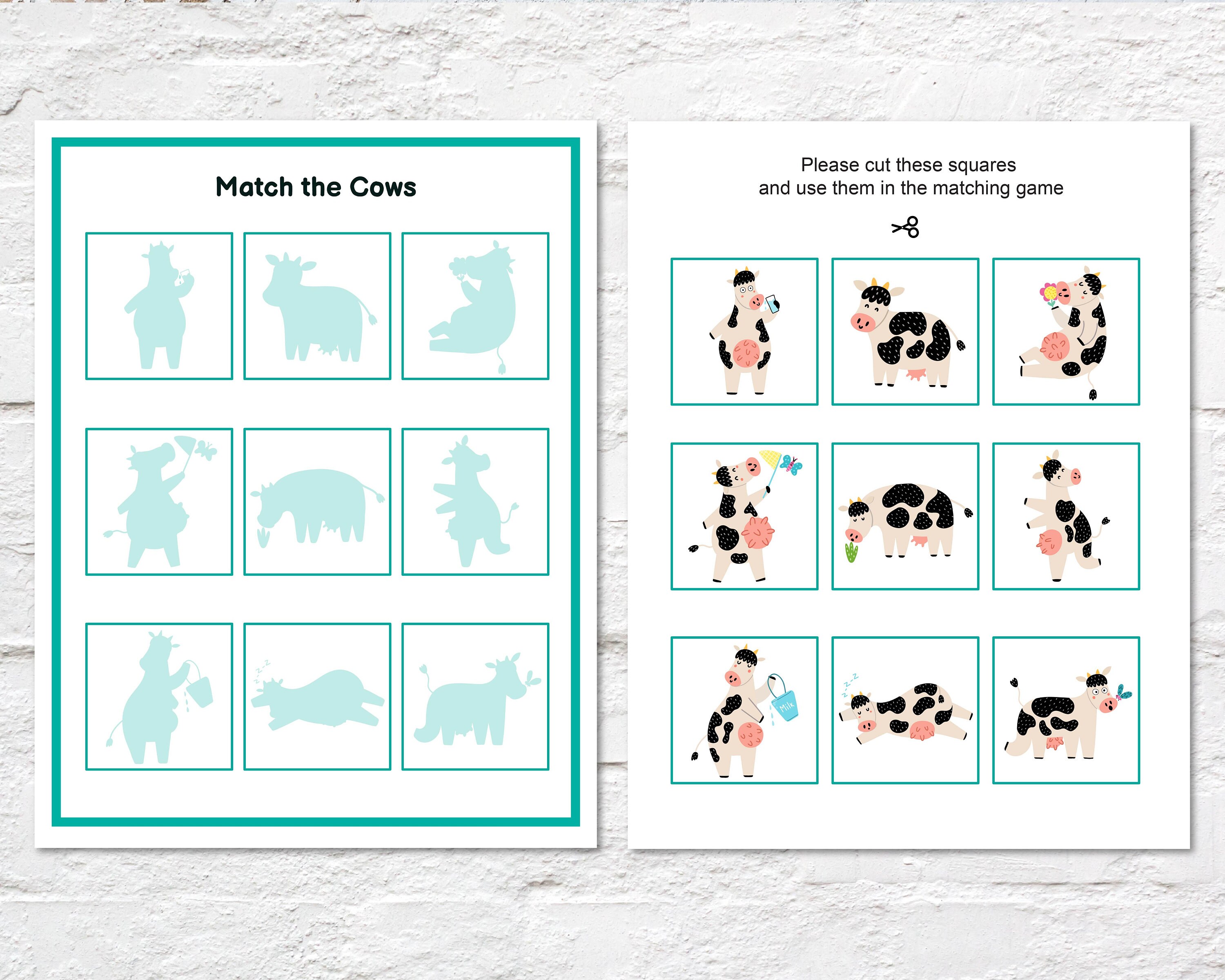 Toddler Busy Book PDF Matching Games for Kids Animals Quiet | Etsy