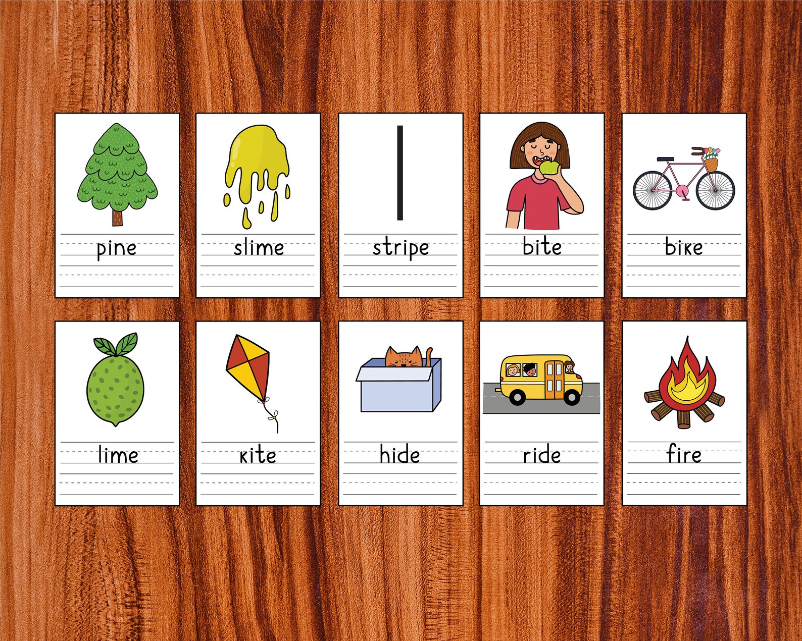 I-e Phonics Flash Cards I-e Phonics Spelling Rule Printable - Etsy