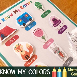 Color Sorting Busy Book Page, Toddler Learning Binder, Printable Color ...