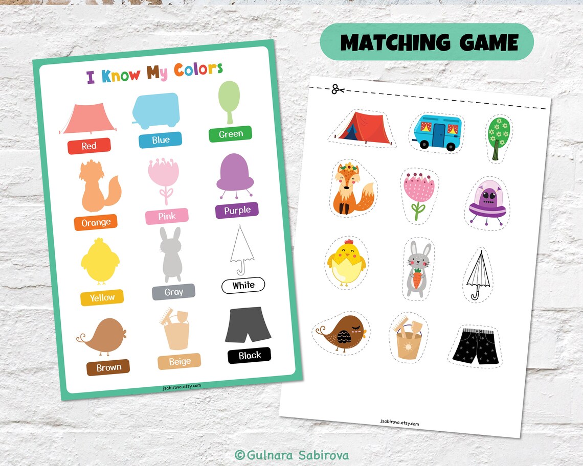 Color Sorting Busy Book Page Toddler Learning Binder - Etsy
