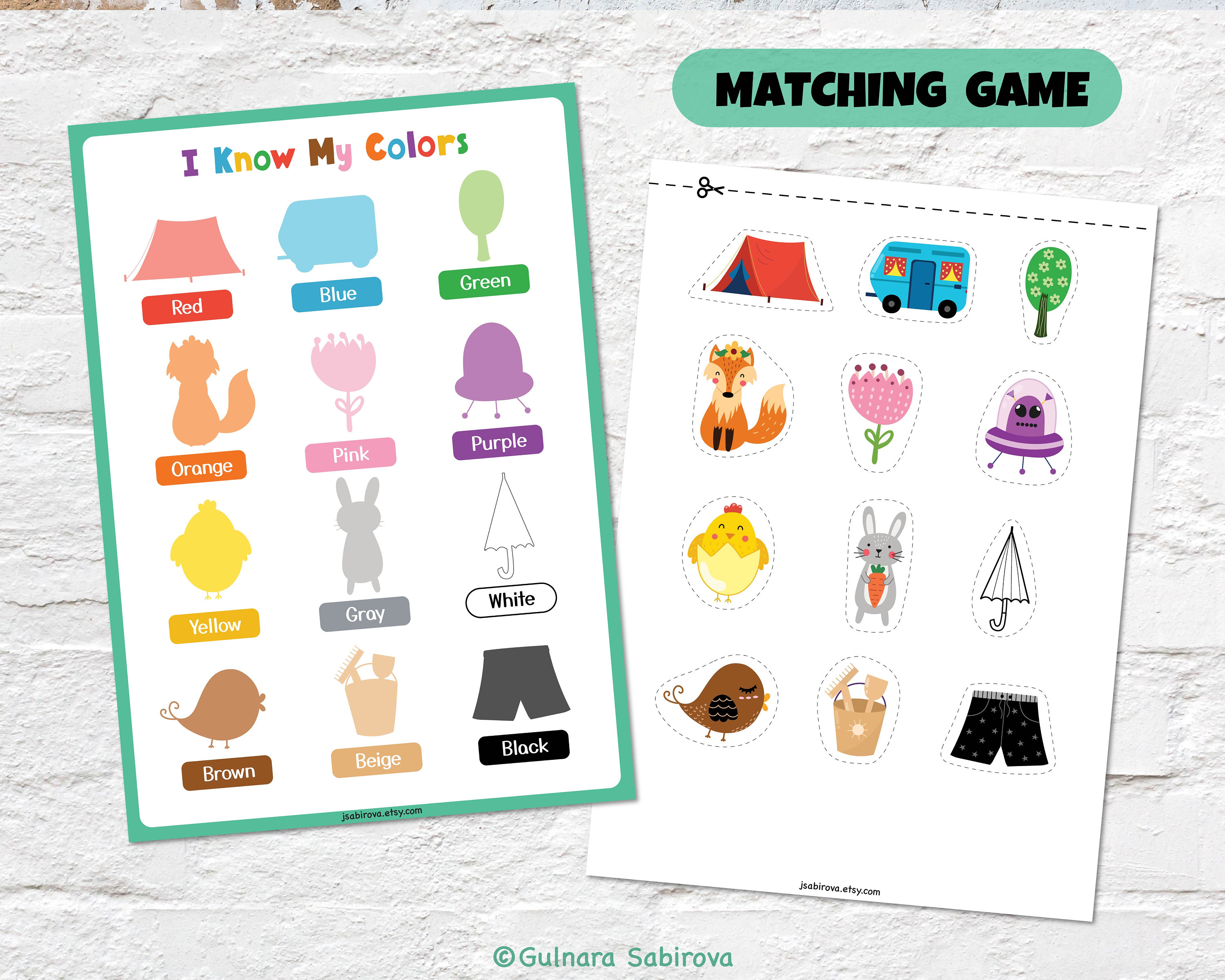Color Sorting Busy Book Page Toddler Learning Binder - Etsy