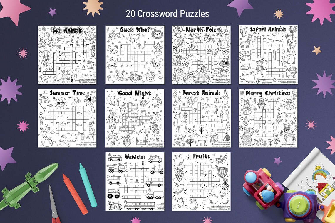 Maze Puzzles PDF Crosswords Dot to Dot Printable Activities | Etsy