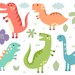 Dinosaur Digital Paper, Clipart - Cute Dinos Seamless Patterns, Nursery ...