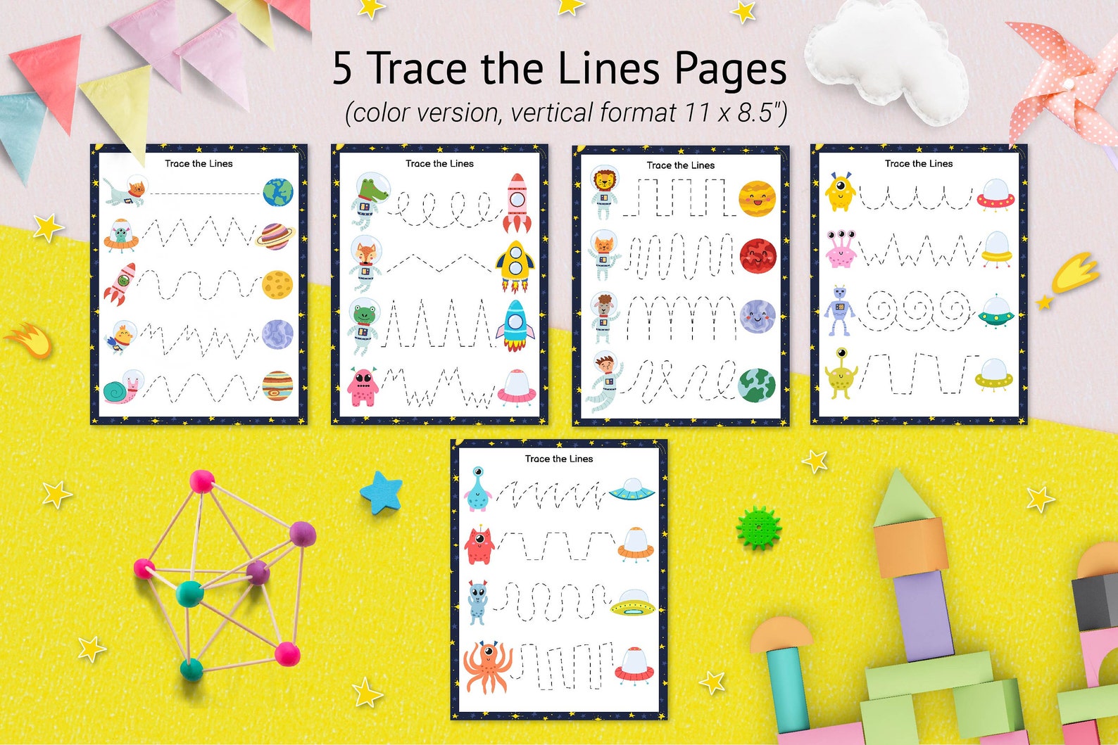 Space Activity Book PDF, Kids Printable Workbook, Connect the Dots ...
