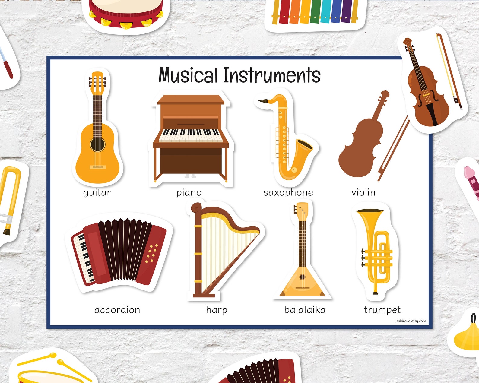Musical Instruments Busy Book, Musical Instruments Matching Worksheets ...