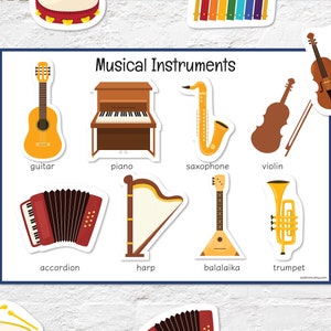 Musical Instruments Busy Book, Musical Instruments Matching Worksheets ...