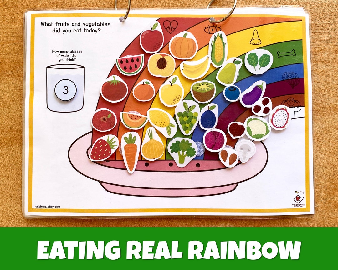 Eating Real Rainbow Worksheet, Printable Busy Book, Activity Page for ...