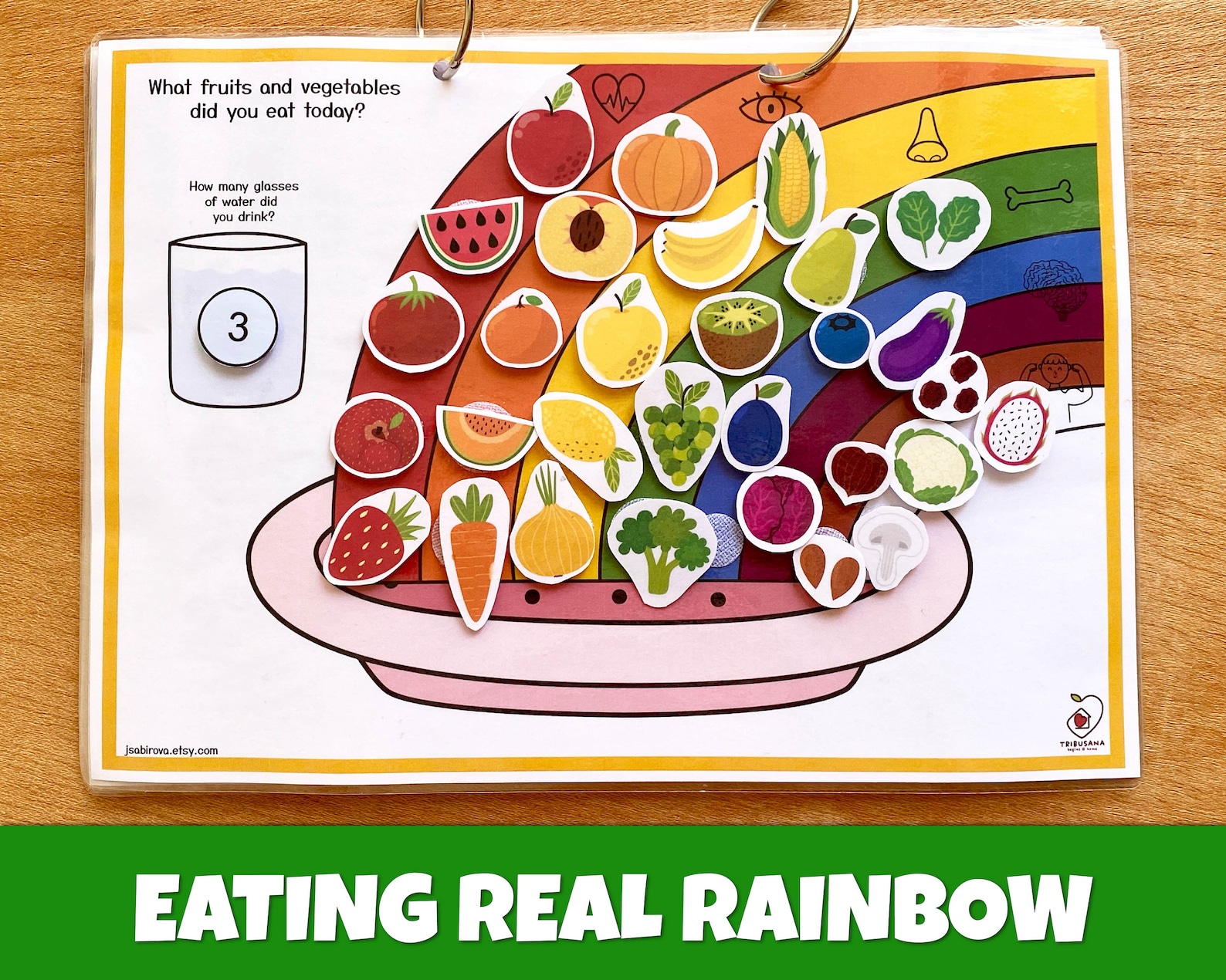 Eating Real Rainbow Worksheet Printable Busy Book Activity - Etsy
