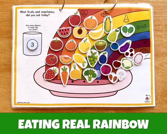 Eating Real Rainbow Worksheet Printable Busy Book Activity - Etsy