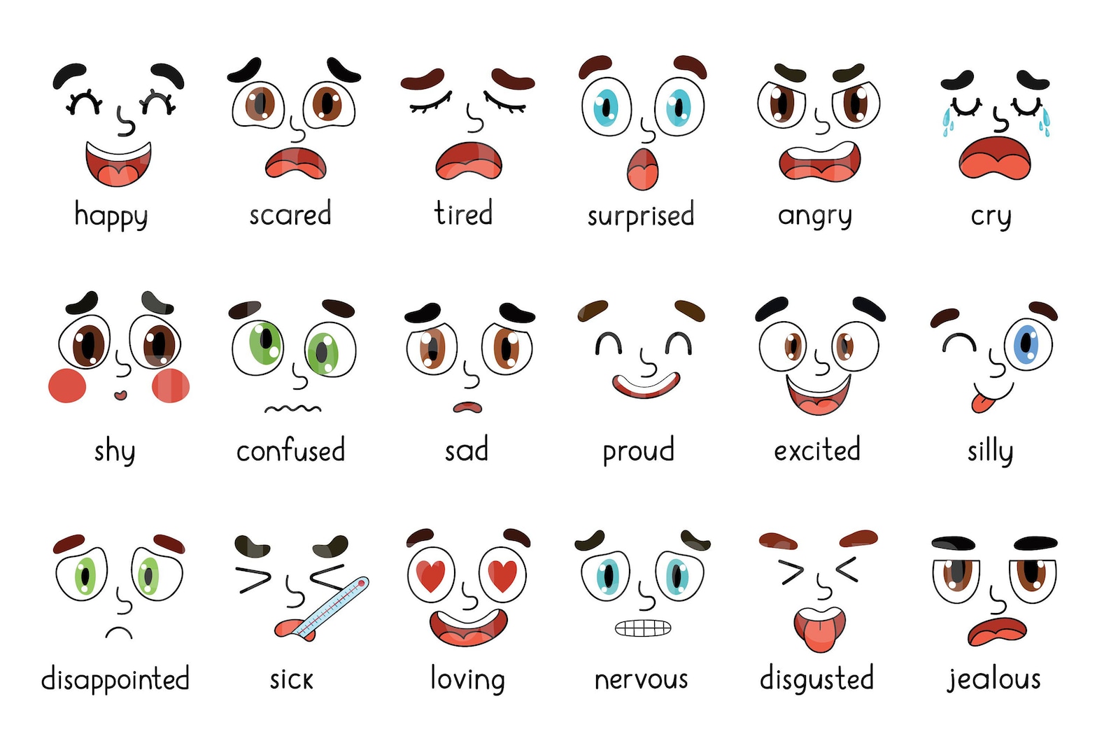 Emotionen Clipart Kinder Gesichter Emotionen ClipArt Gefühle - Etsy.de