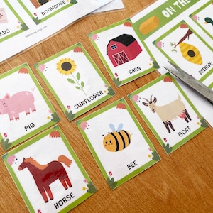 On the Farm Flashcards PDF, 48 Farm Animals Flash Cards Printable, Farm ...
