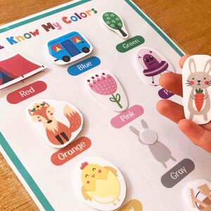 Color Sorting Busy Book Page, Toddler Learning Binder, Printable Color ...