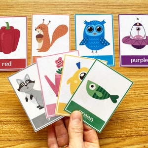 Colors Flashcards Printable PDF, 3 Part Cards, Colors Flash Cards for ...