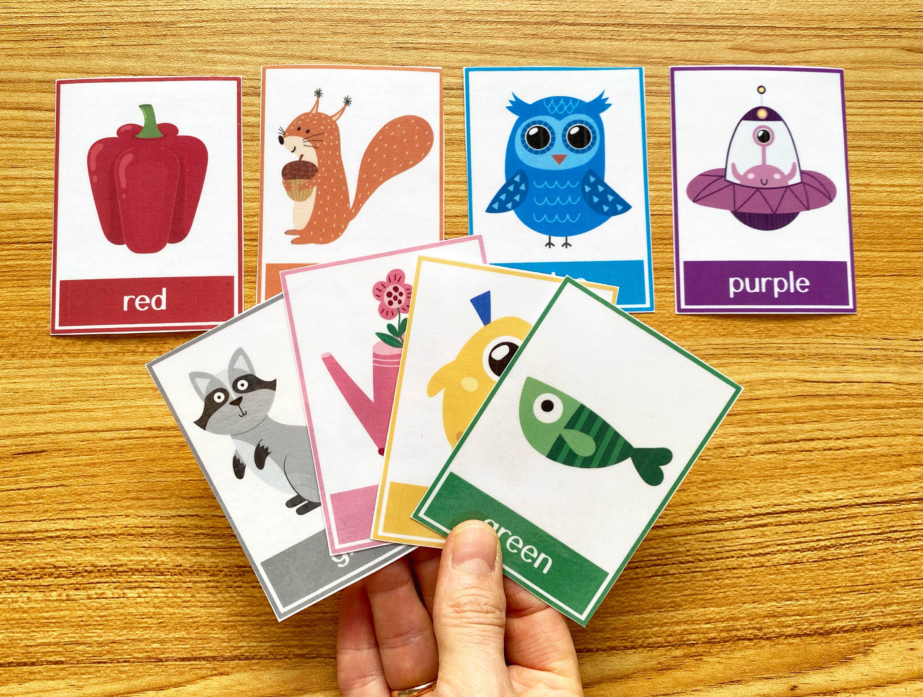 Colors Flashcards Printable PDF 3 Part Cards Colors Flash - Etsy