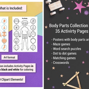 Body Parts Activity Book Pdf, My Body Activity Pages, Printable Maze ...
