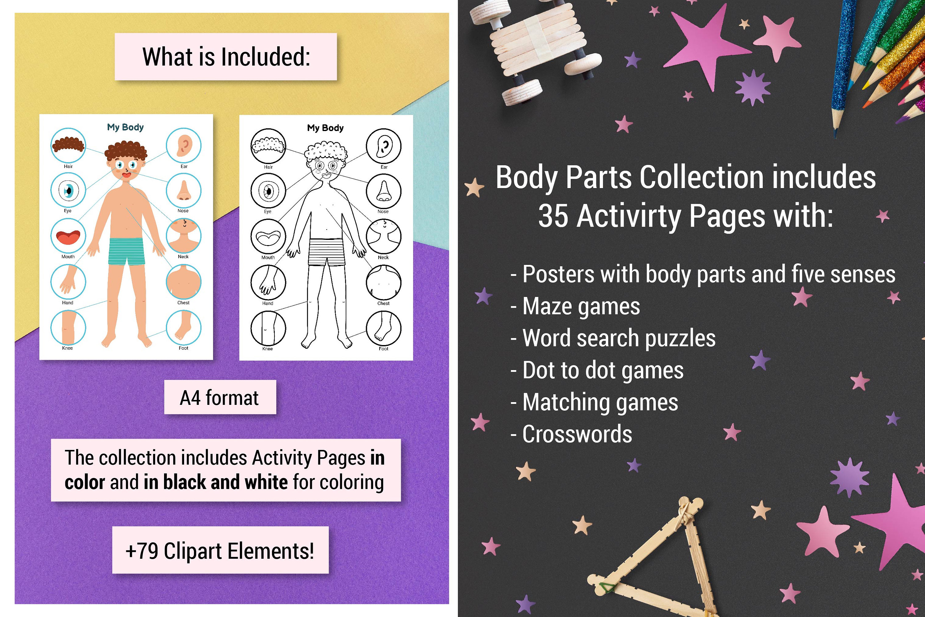 Body Parts Activity Book Pdf, My Body Activity Pages, Printable Maze ...