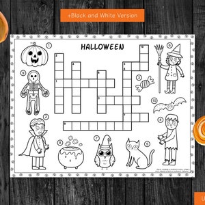 Halloween Crossword Puzzles Pdf for Kids, Halloween Crossword Printable ...