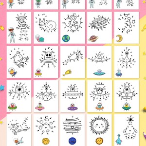 Space Activity Book PDF, Kids Printable Workbook, Connect the Dots ...
