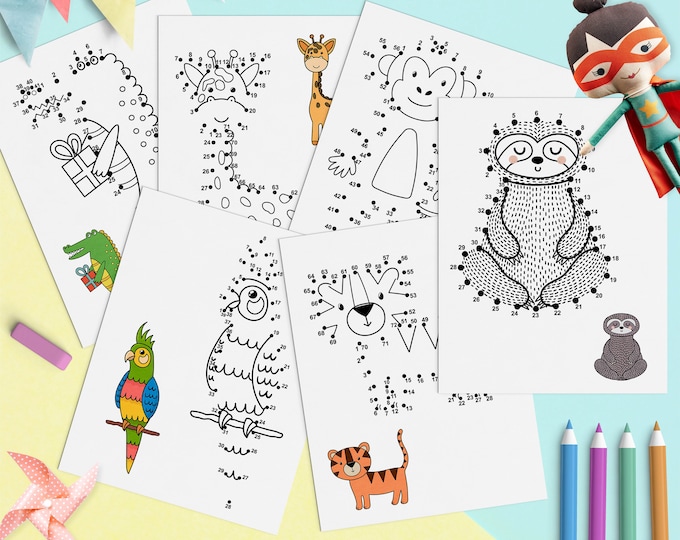 Connect the Dots Worksheet|kids Dot to Dot Coloring Pages|drawing ...