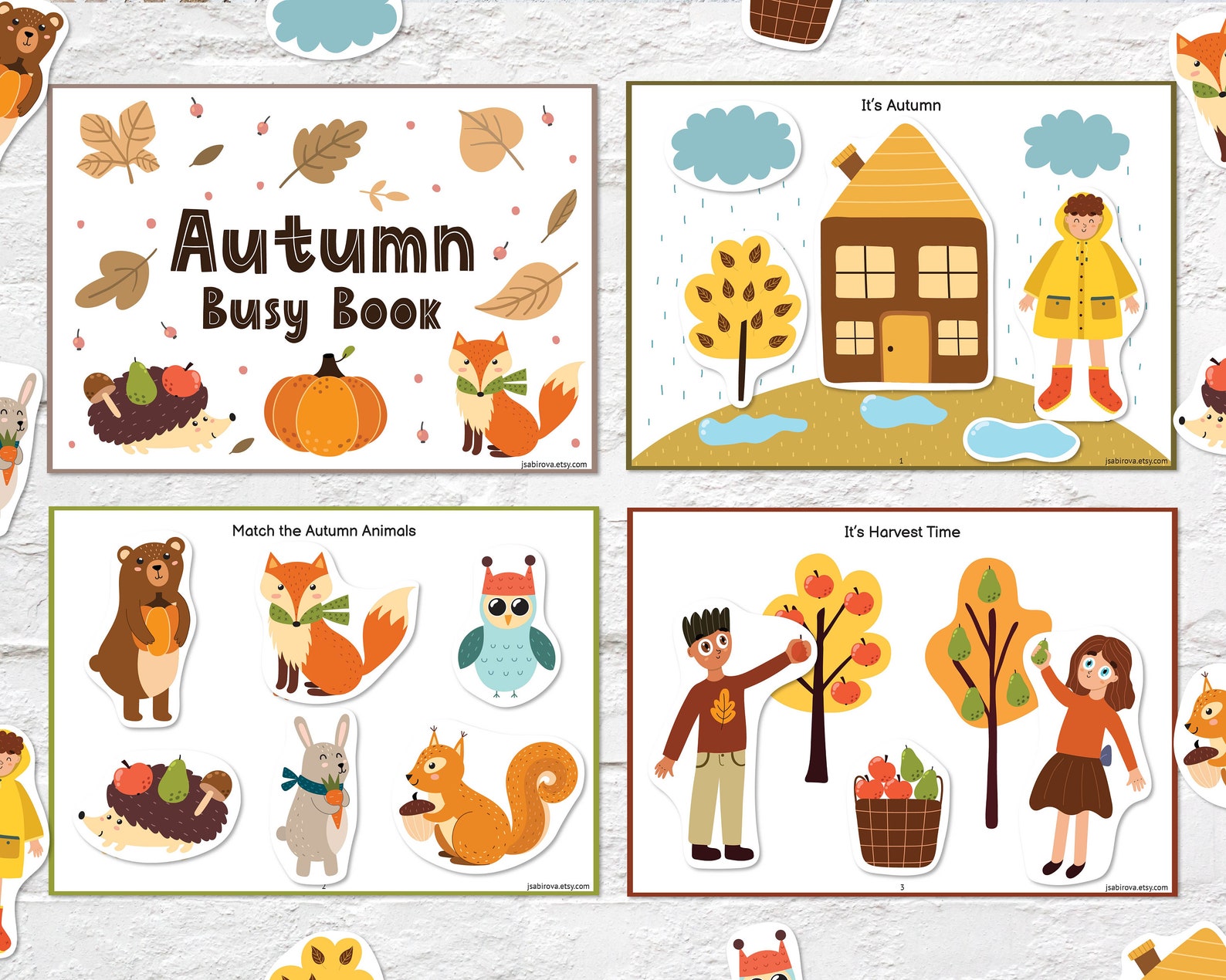 Autumn Busy Book, Toddler Busy Book Printable, Quiet Book Pdf, Autumn ...