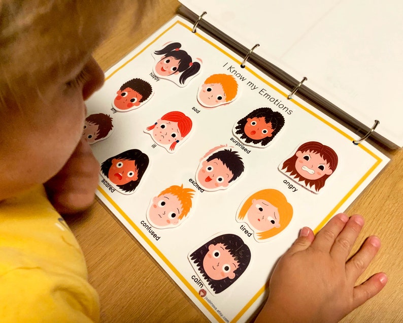 Emotions Busy Book Worksheet, Emotions Matching Page for Toddlers, I ...