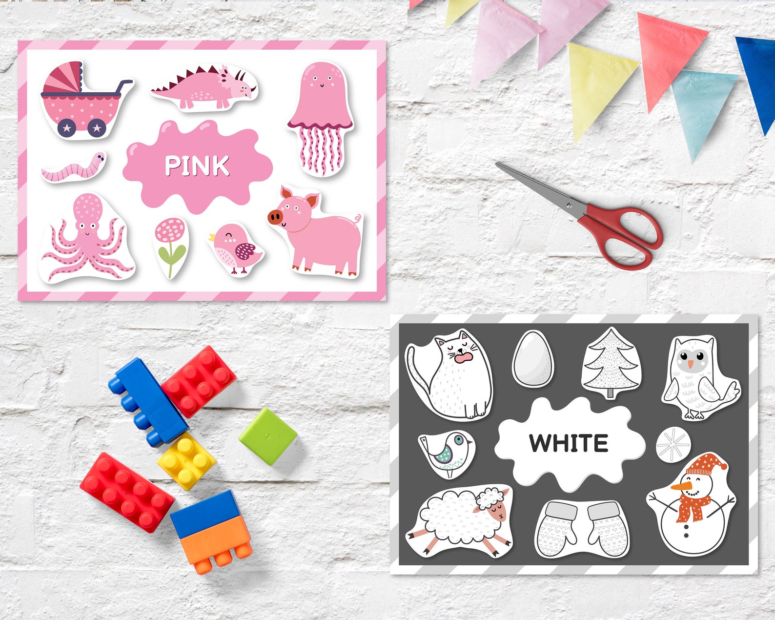 Color Sorting Busy Book for Toddlers, Printable Baby Quiet Book, Colors ...
