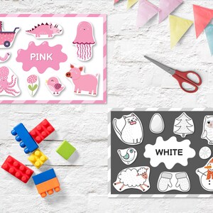 Color Sorting Busy Book for Toddlers, Printable Baby Quiet Book, Colors ...