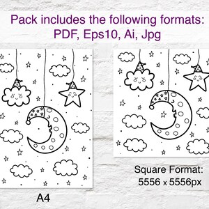 33 Printable Coloring Pages for Kids A4, Good Night Fantasy Coloring ...