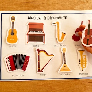 Musical Instruments Busy Book, Musical Instruments Matching Worksheets ...