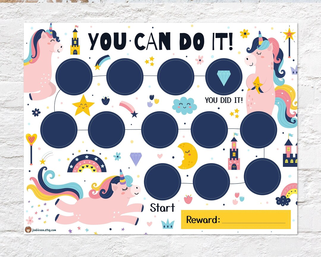 Unicorn Reward Chart Printable, Unicorns Behaviour Kids Chart, Cute ...