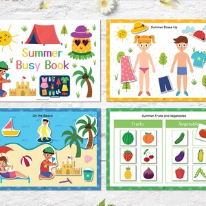 Summer Busy Book for Toddlers, Summer Printable Activity Book Pdf ...
