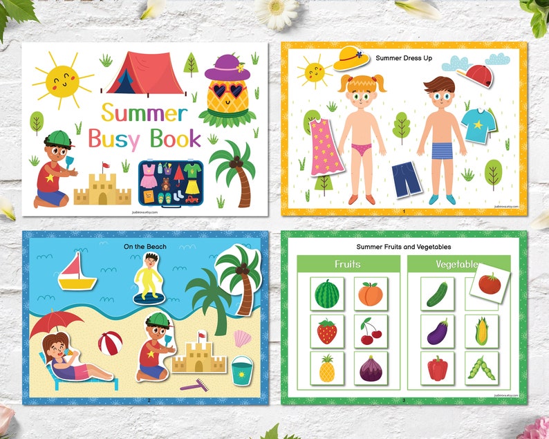 Summer Busy Book for Toddlers Summer Printable Activity Book - Etsy