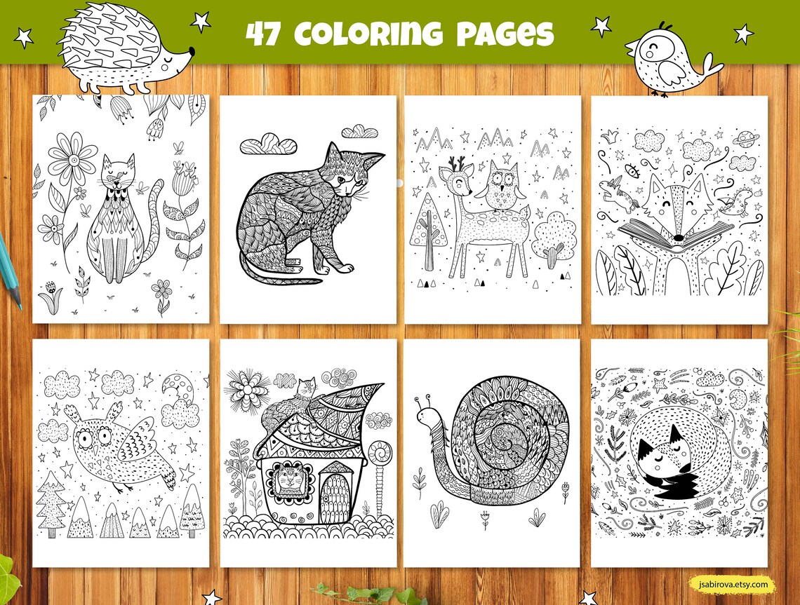 Doodle Coloring Book Bundle Coloring Pages Printable - Etsy