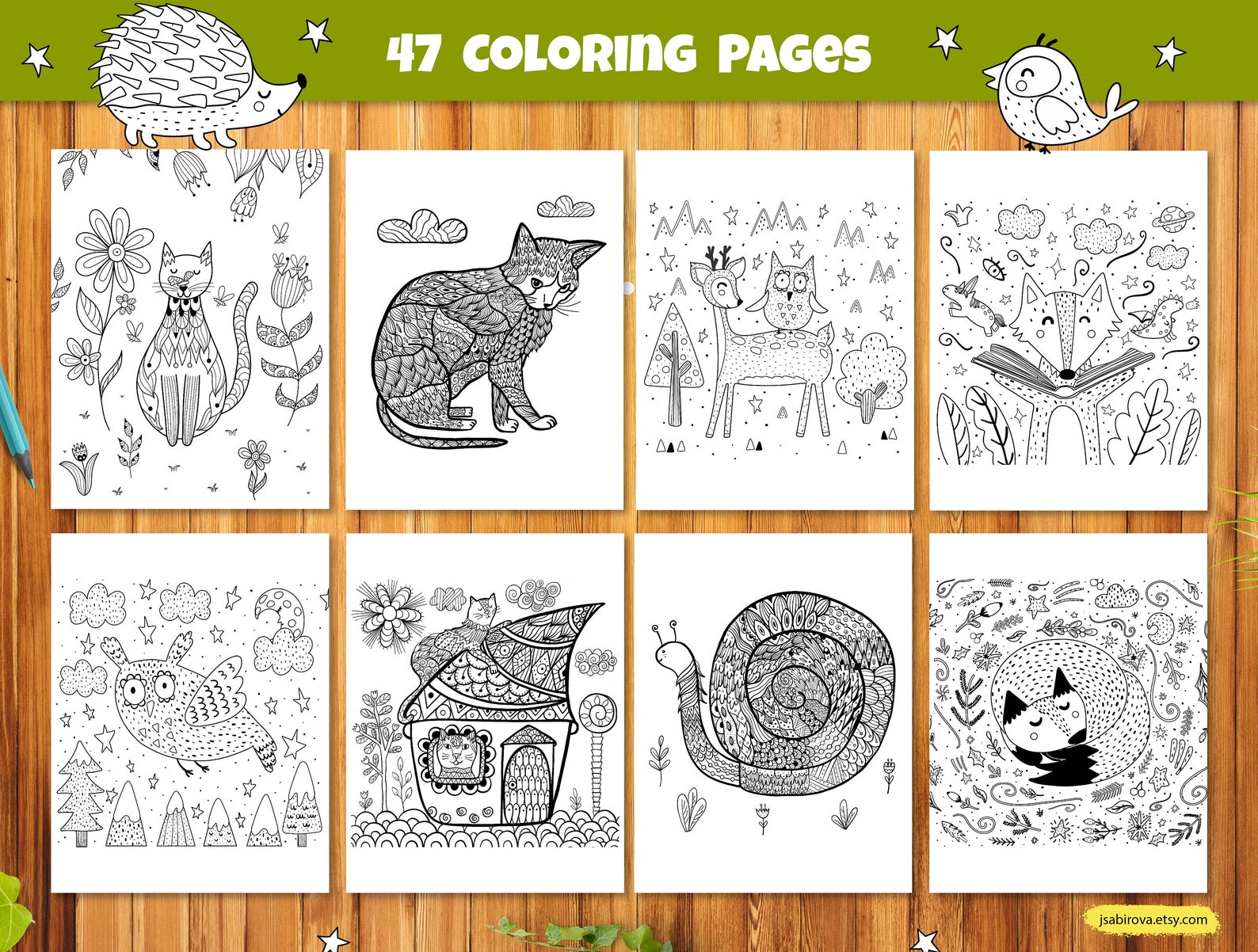 Doodle Coloring Book Bundle Coloring Pages Printable | Etsy