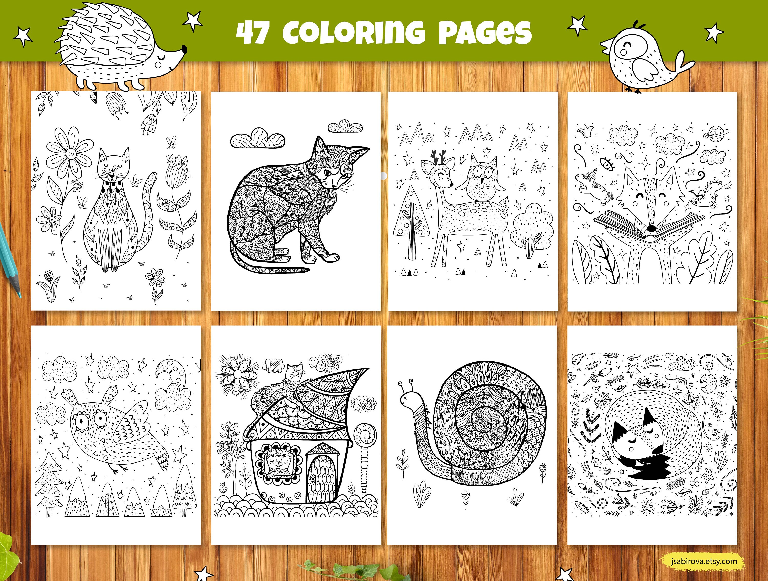 Doodle Coloring Book Bundle Coloring Pages Printable - Etsy