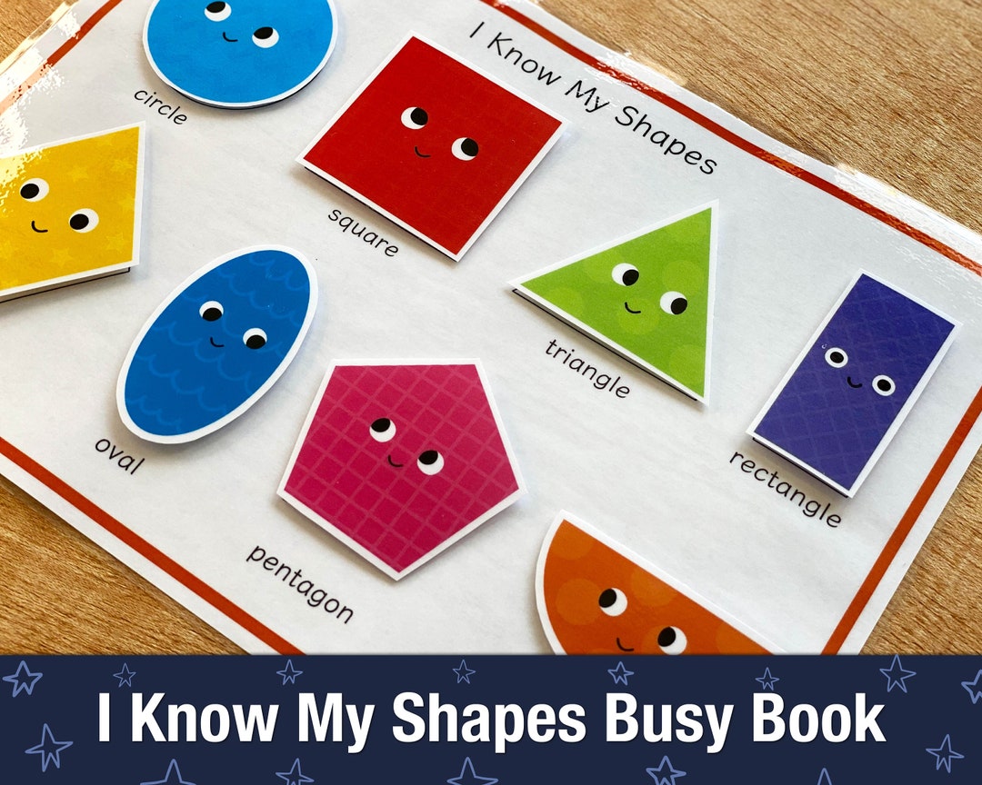 Shapes Busy Book Page, I Know My Shapes Matching Worksheet for Toddlers ...